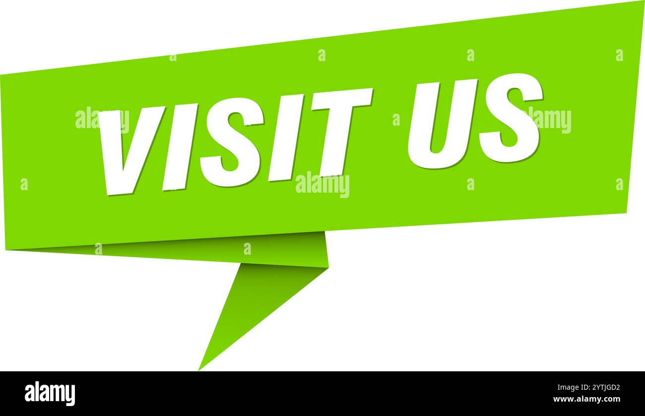 visit us banner. visit us speech bubble, label, sticker, ribbon, sign ...