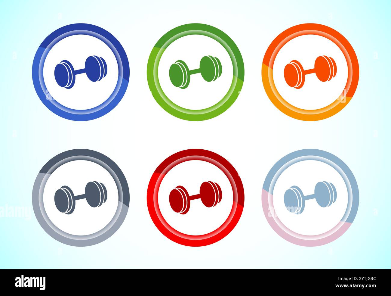 Dumbbell icon design for fitness, gym, exercise, weightlifting. Button ...