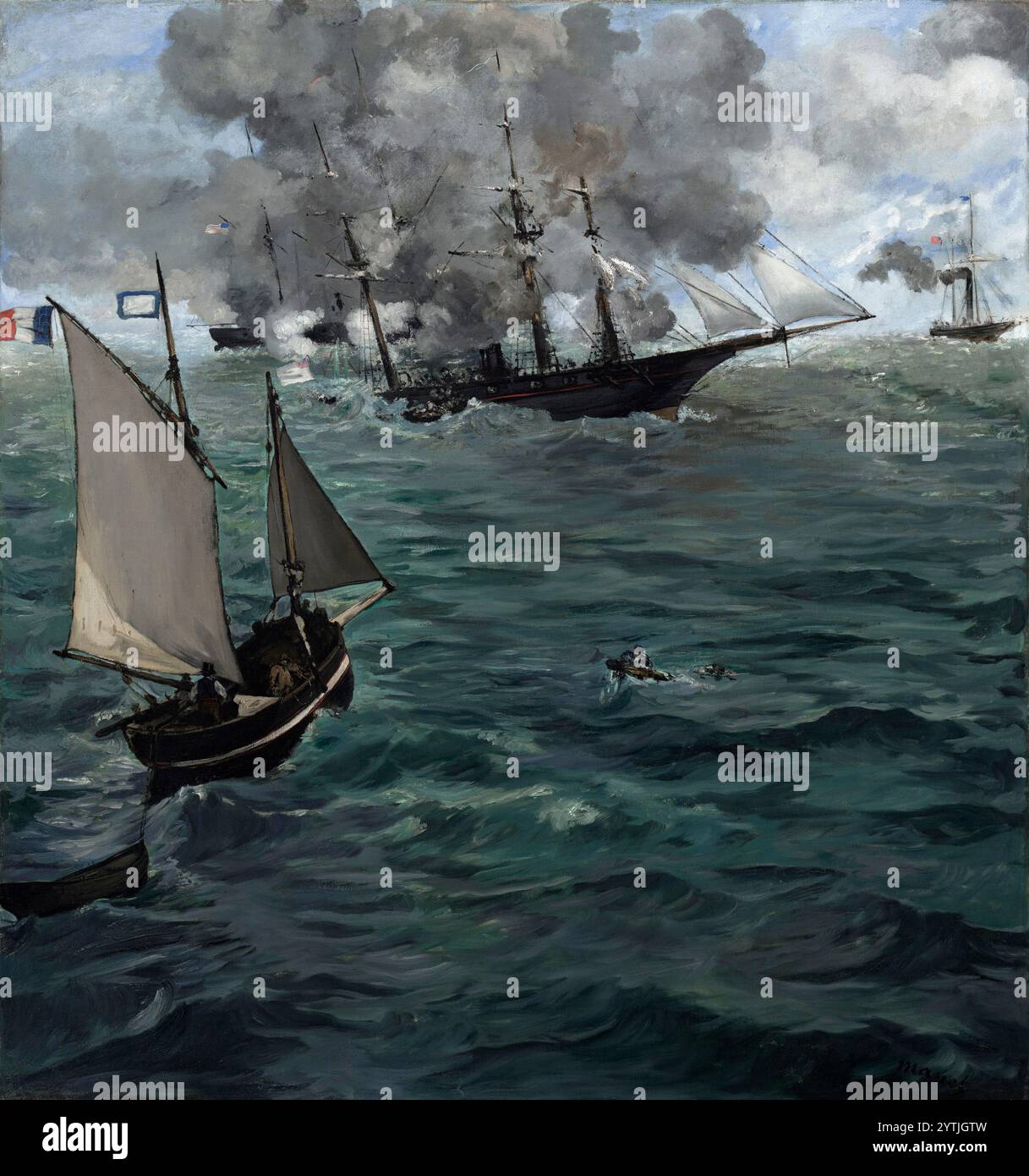 The Battle of the USS "Kearsarge" and the CSS "Alabama". Édouard Manet ...