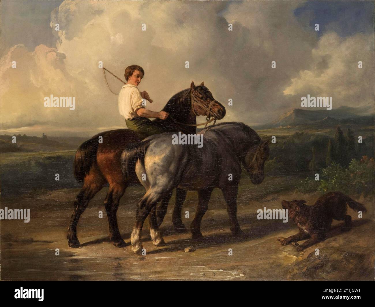 Two Horses. Marie-Rosalie Bonheur, also called Rosa Bonheur. 1842 Stock ...