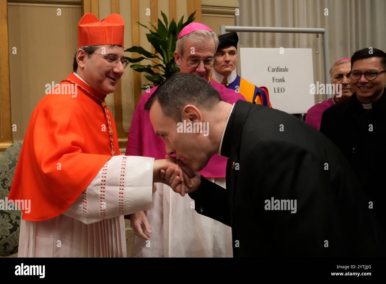 Cardinal Frank Leo, Archbishop of Toronto, Canada, is congratulated ...