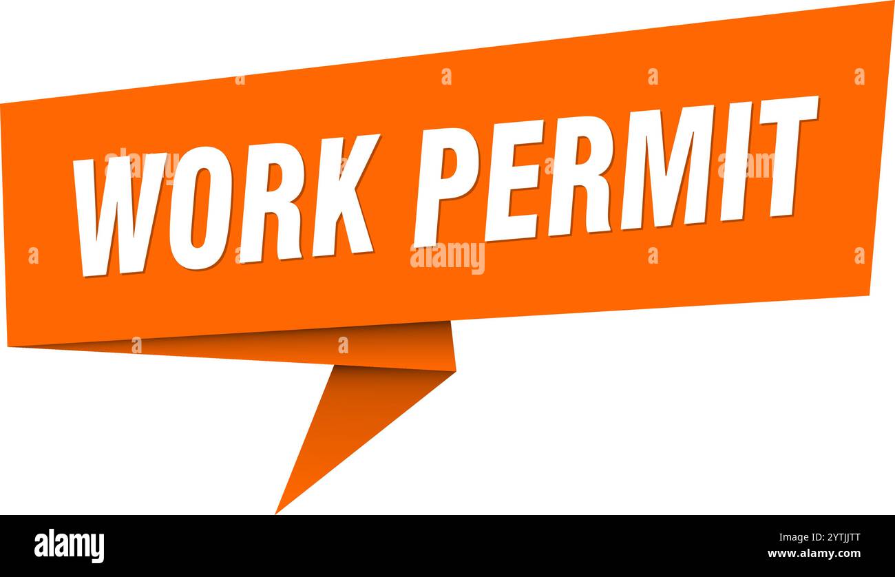 work permit banner. work permit speech bubble, label, sticker, ribbon ...