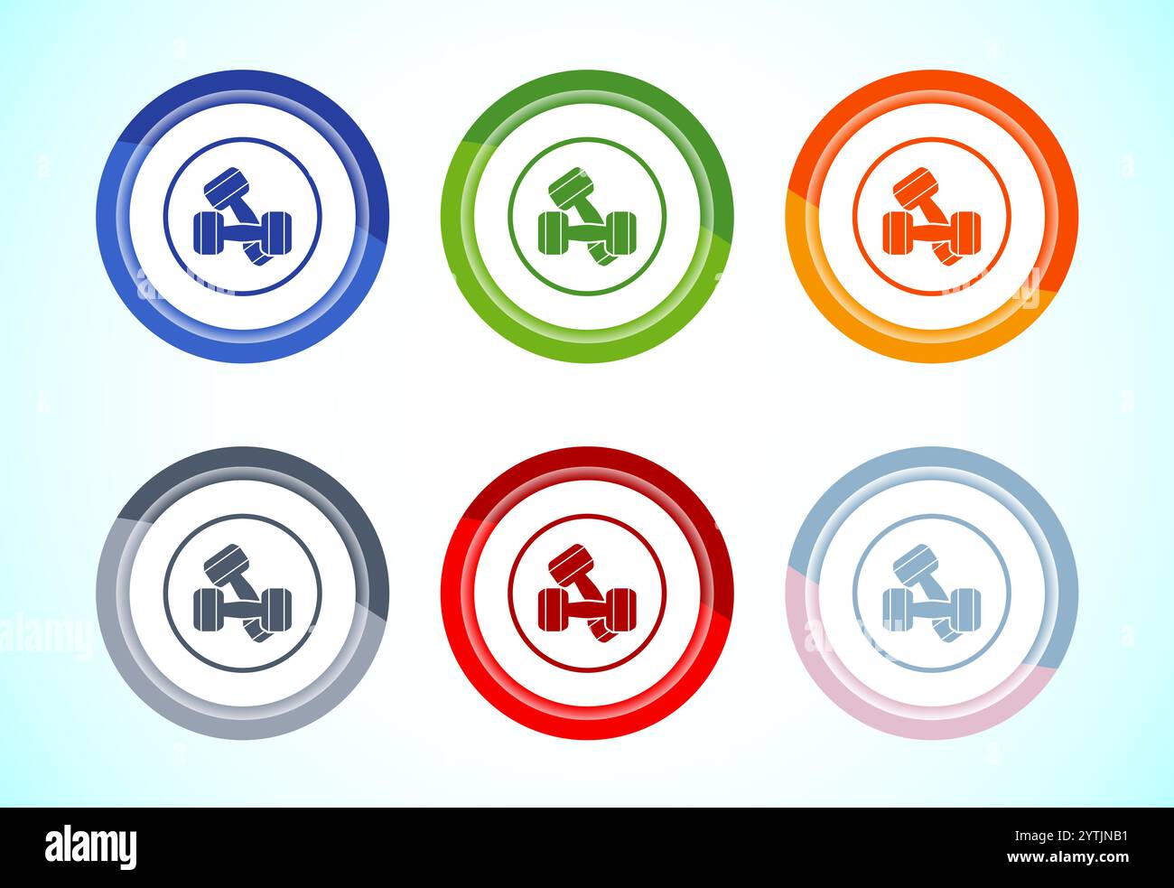 Dumbbell icon design for fitness, gym, exercise, weightlifting. Button ...
