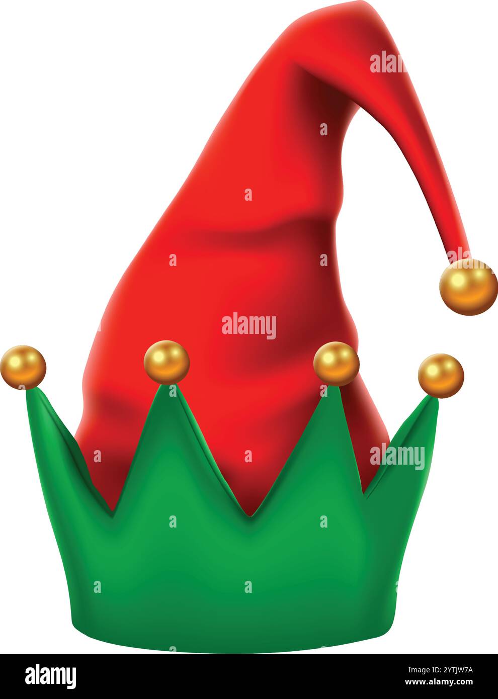 Festive christmas elf hat featuring vibrant red and green colors ...