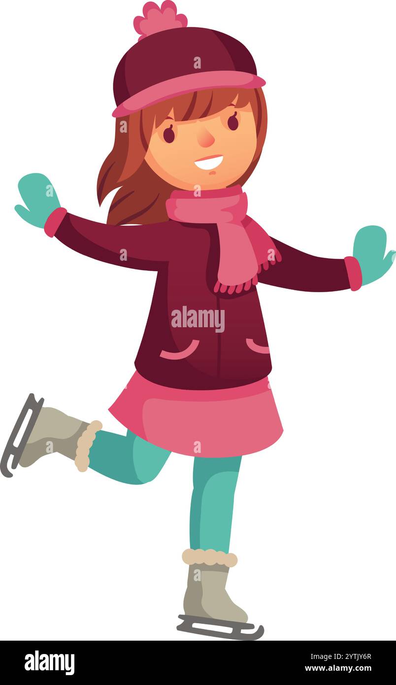 Girl ice skating joyful Cut Out Stock Images & Pictures - Alamy
