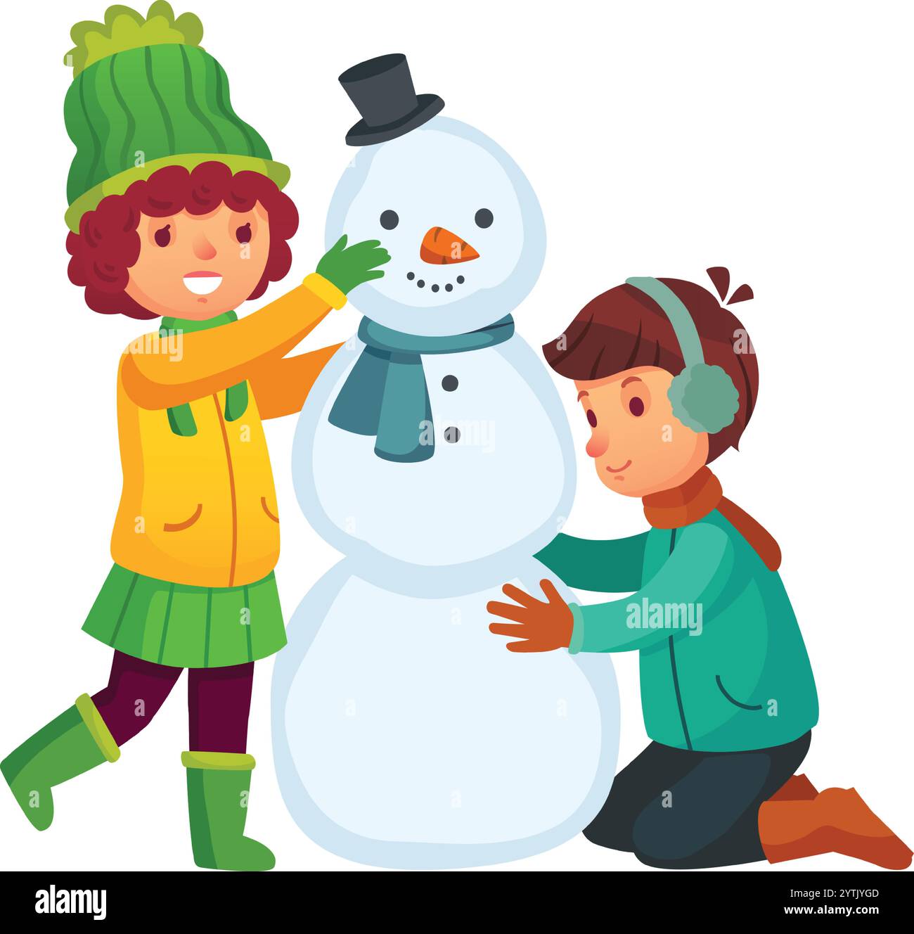 Cute children in winter Cut Out Stock Images & Pictures - Alamy