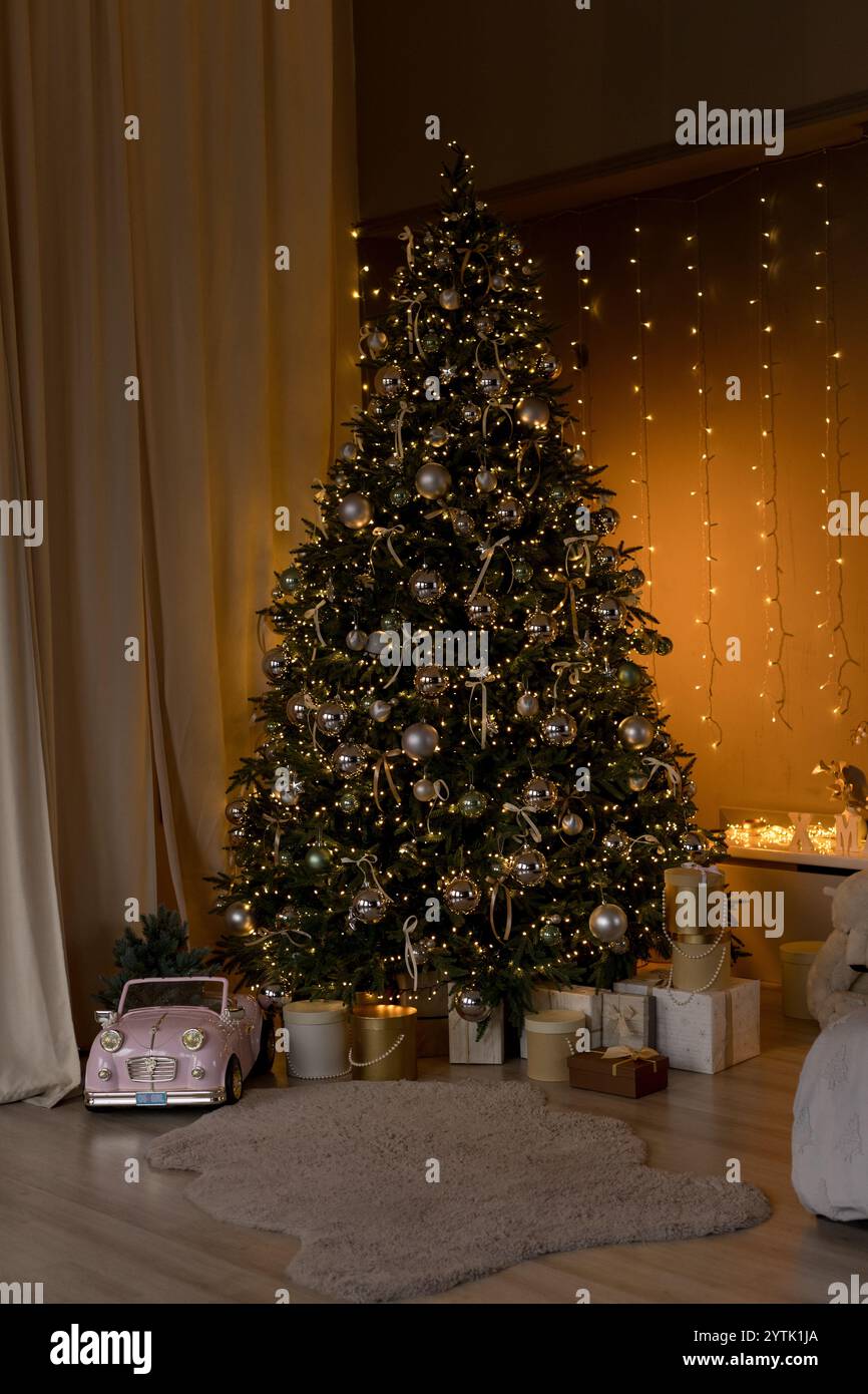 Cozy Christmas Corner with Elegant Decorations Stock Photo - Alamy