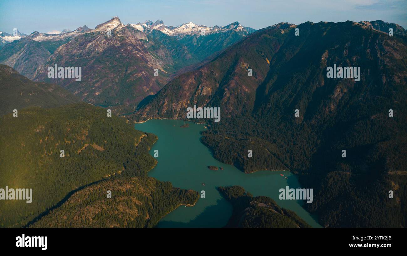 JULY 2024, NORTHERN CASCADES NATIONAL PARK, WASHINGTON - elevated view ...