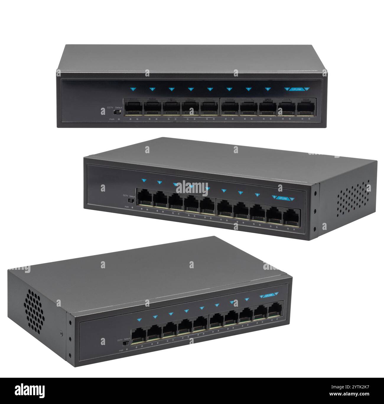 network switch in different projections isolated on white background ...