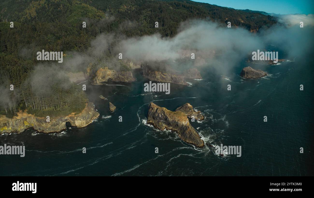 JULY 2024, BROOKINGS, OREGON - haystack sea rocks at Harris State Park ...