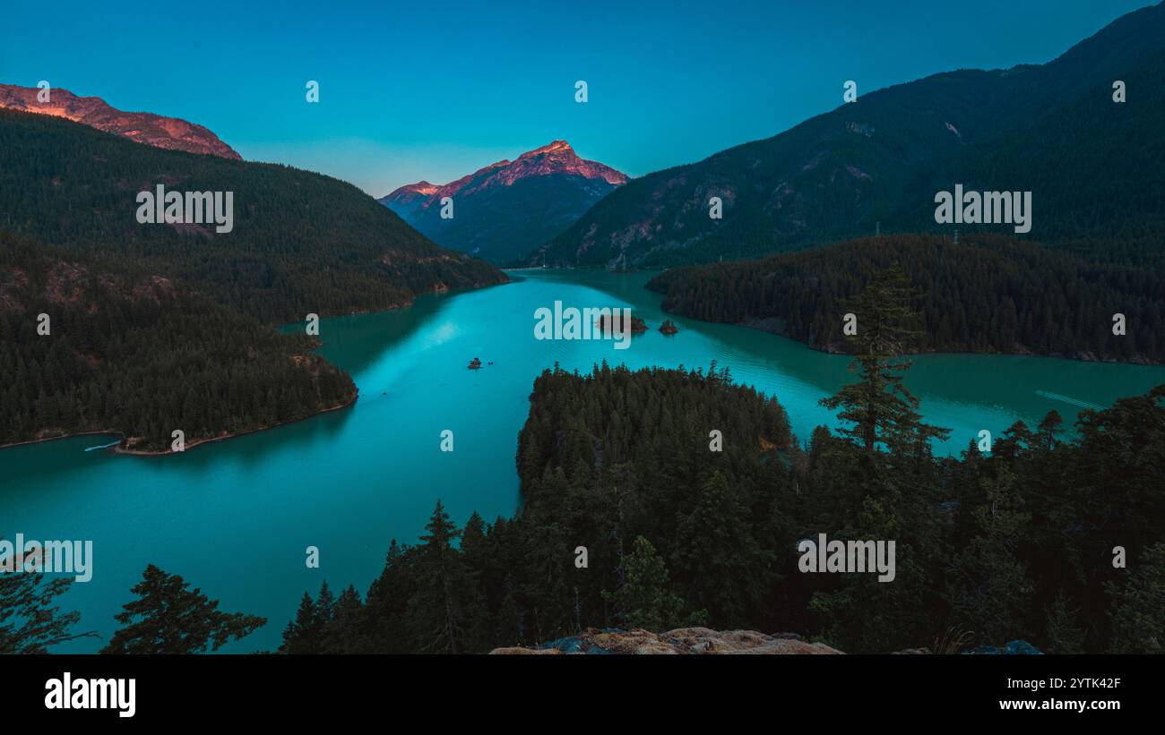 JULY 2024, NORTHERN CASCADES NATIONAL PARK, WASHINGTON - aerial view at ...