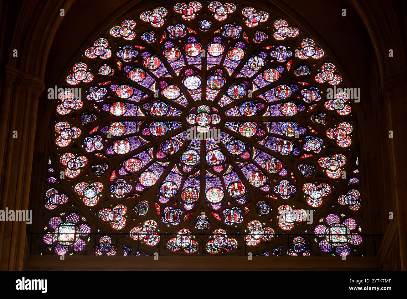 The the South Rose window inside Notre Dame Cathedral before France's ...