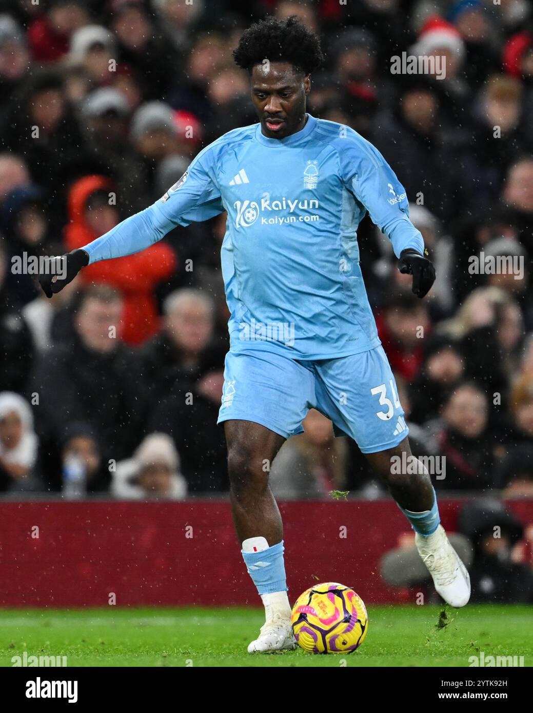 Manchester, UK. 07th Dec, 2024. Ola Aina of Nottingham Forest in action ...