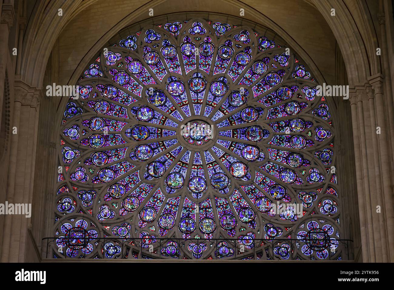 the South Rose window inside Notre Dame Cathedral before France's ...