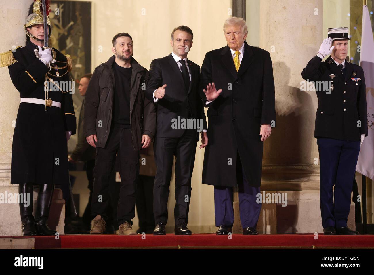 Paris, France. 07th Dec, 2024. French President Emmanuel Macron bids ...