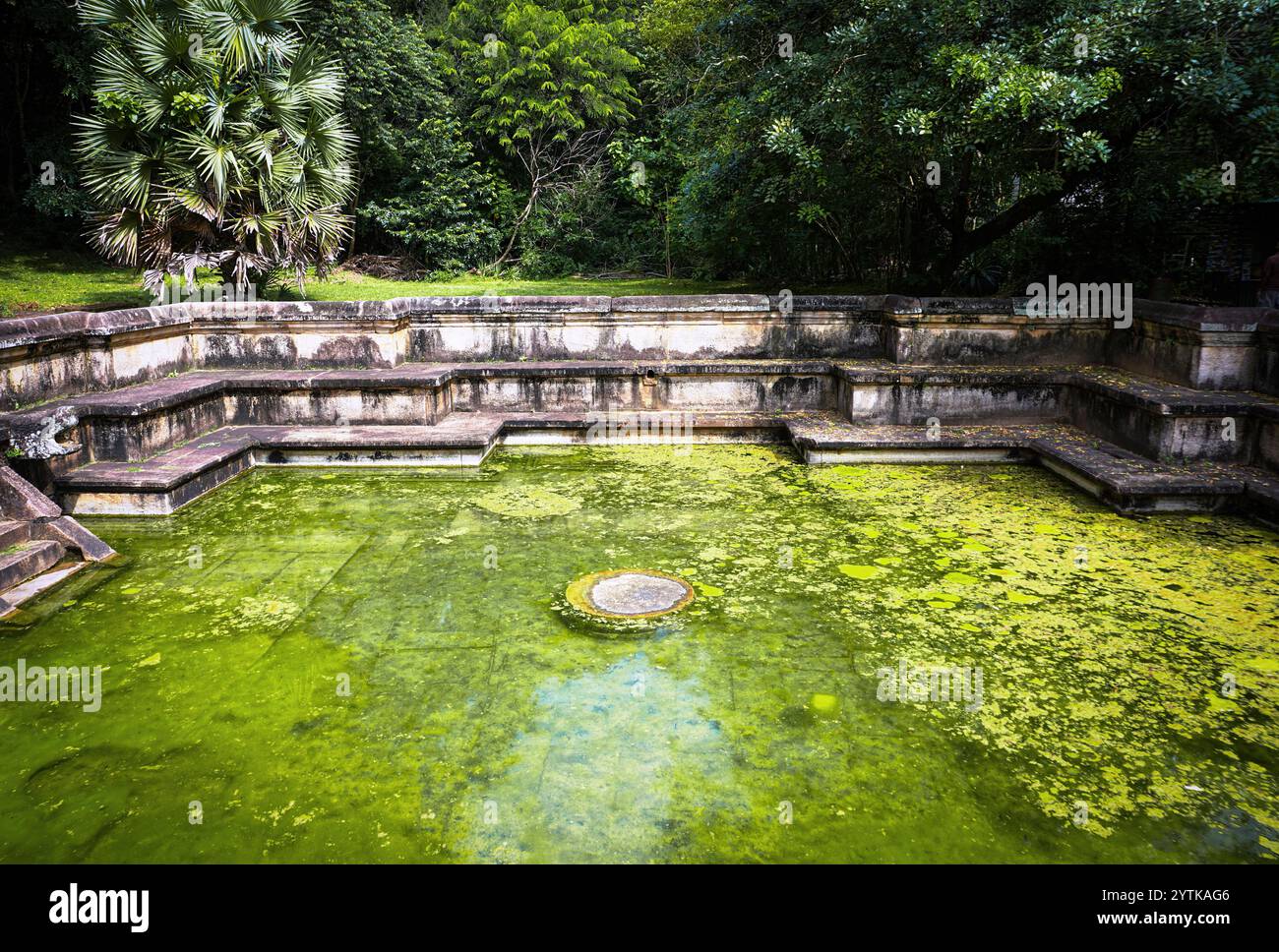 The ancient Kumara Pokuna, a royal bath from the medieval Polonnaruwa ...