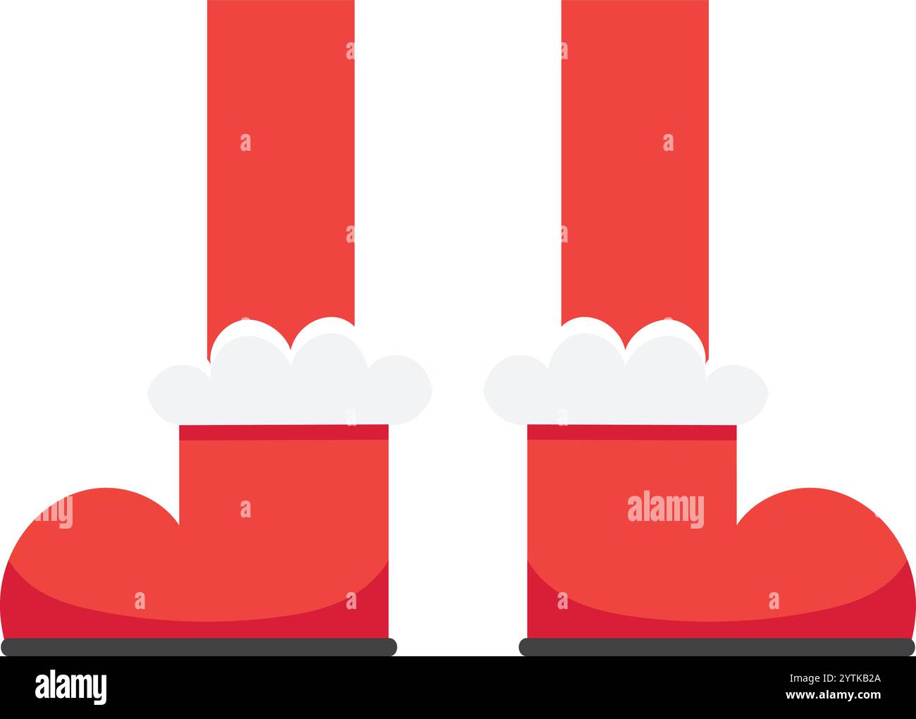 Festive red boots adorned with fluffy white fur trim capture the ...