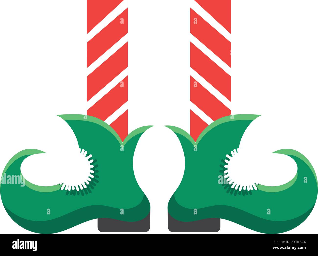 Festive illustration of christmas elf legs wearing iconic green shoes ...
