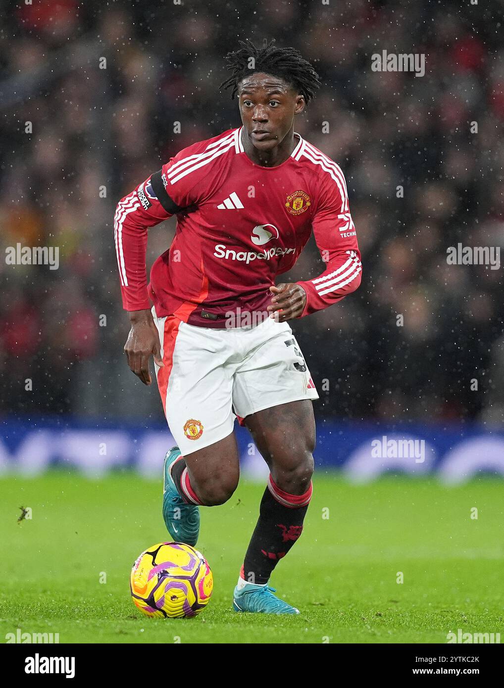 Manchester United's Kobbie Mainoo during the Premier League match at ...