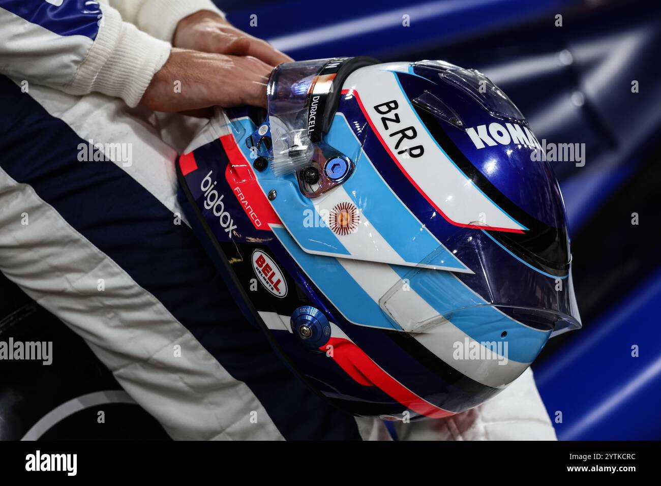 Abu Dhabi, Abu Dhabi. 07th Dec, 2024. The helmet of Franco Colapinto ...