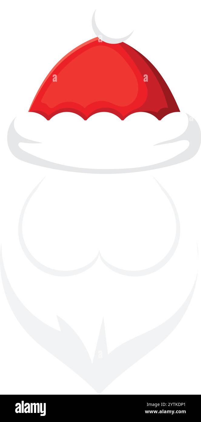 Cartoon illustration featuring santa claus s iconic red hat with white ...