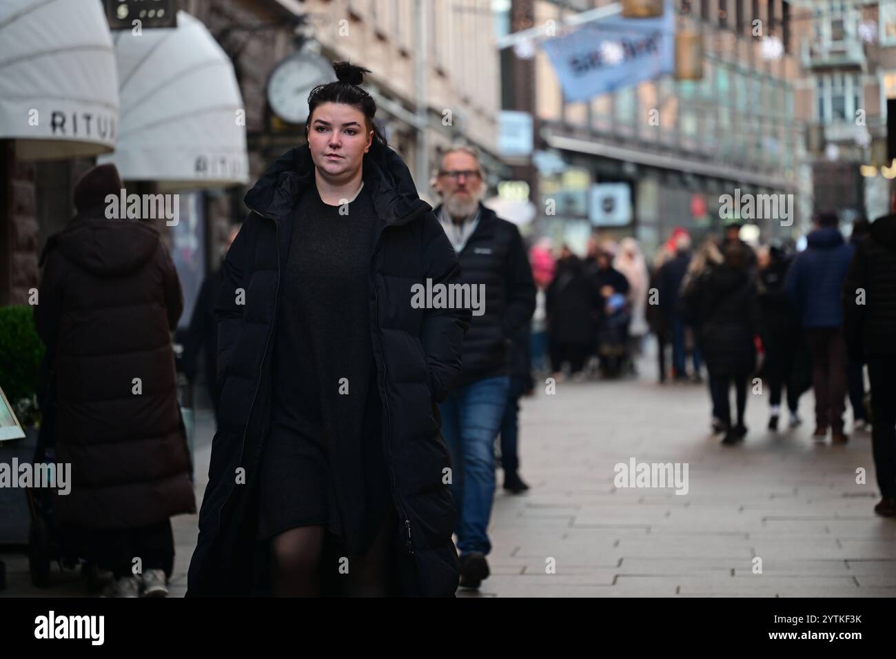 Helsingborg, Skåne, Sweden. December 1 2024. Christmas market. People ...