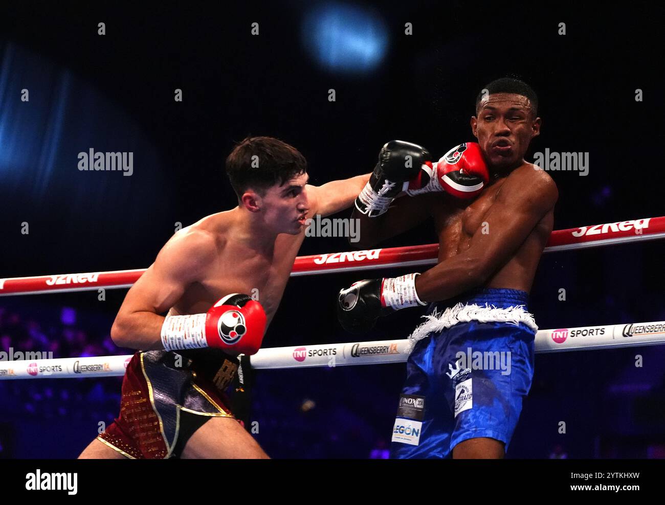Royston Barney-Smith (left) against Andreas Navarrete at the OVO Arena ...