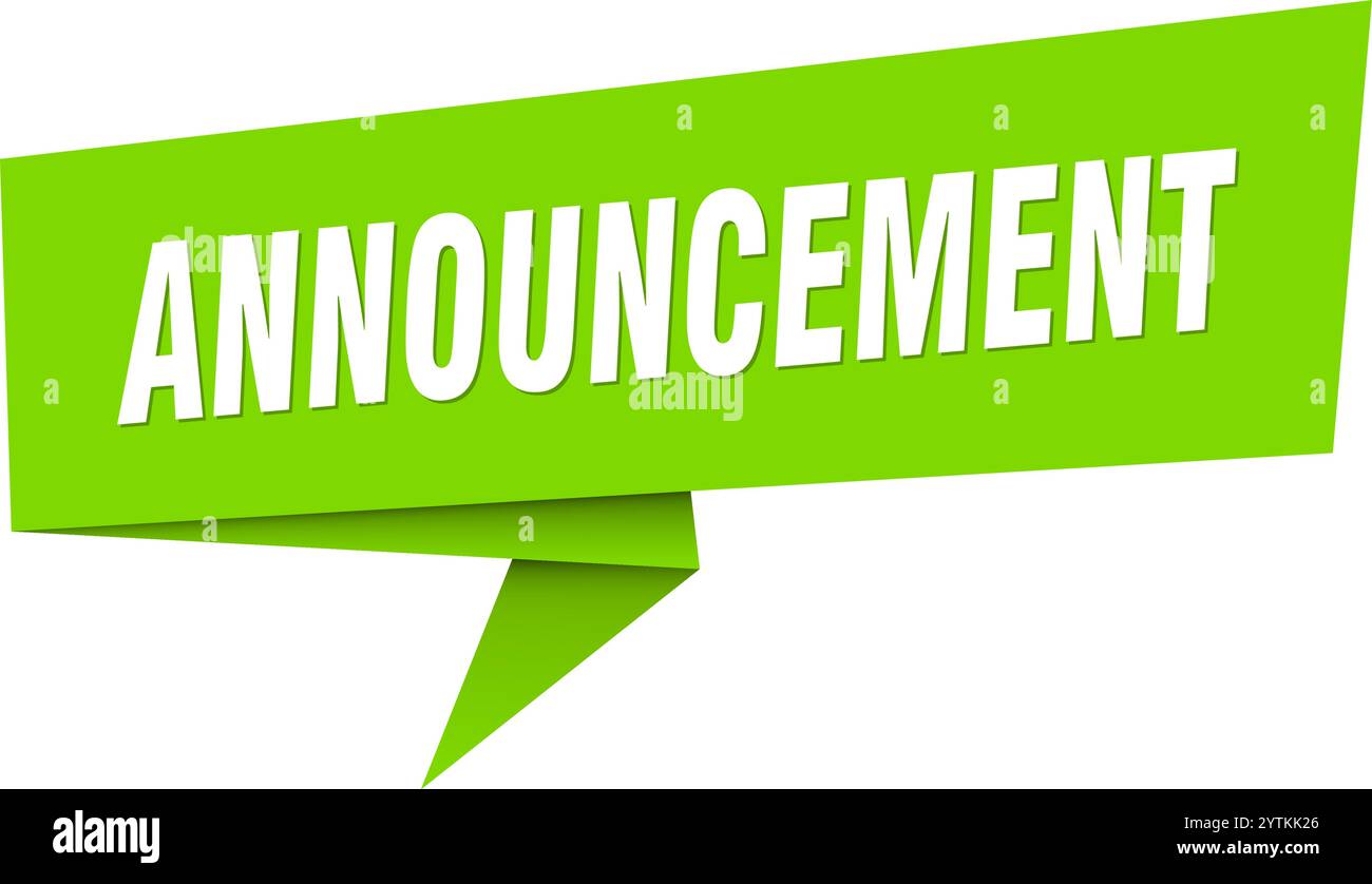 announcement banner. announcement speech bubble, label, sticker, ribbon ...