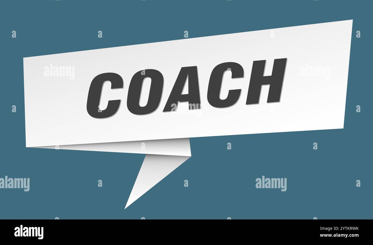 coach banner. coach speech bubble, label, sticker, ribbon, sign ...