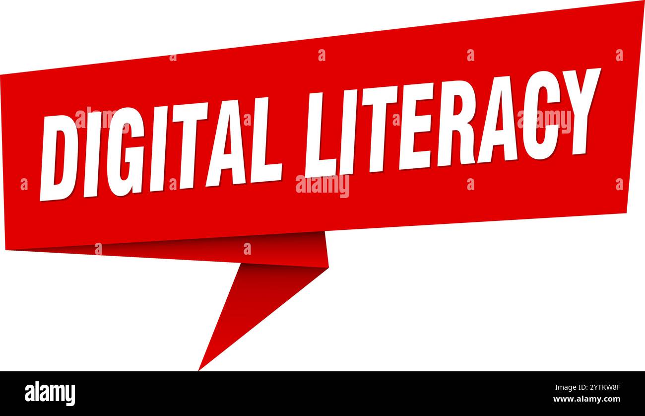 digital literacy banner. digital literacy speech bubble, label, sticker ...