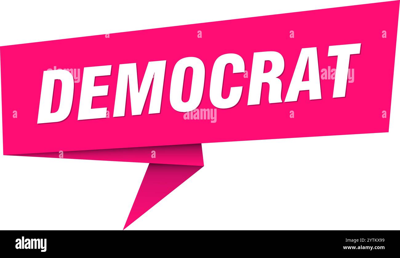 democrat banner. democrat speech bubble, label, sticker, ribbon, sign ...