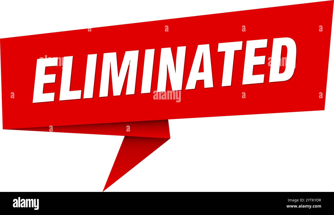 eliminated banner. eliminated speech bubble, label, sticker, ribbon ...