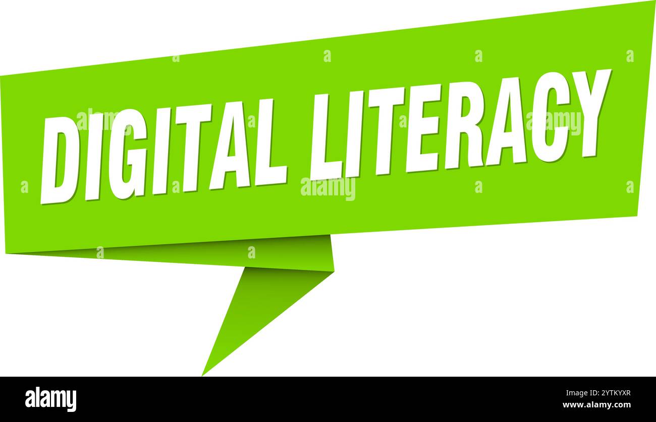 digital literacy banner. digital literacy speech bubble, label, sticker ...