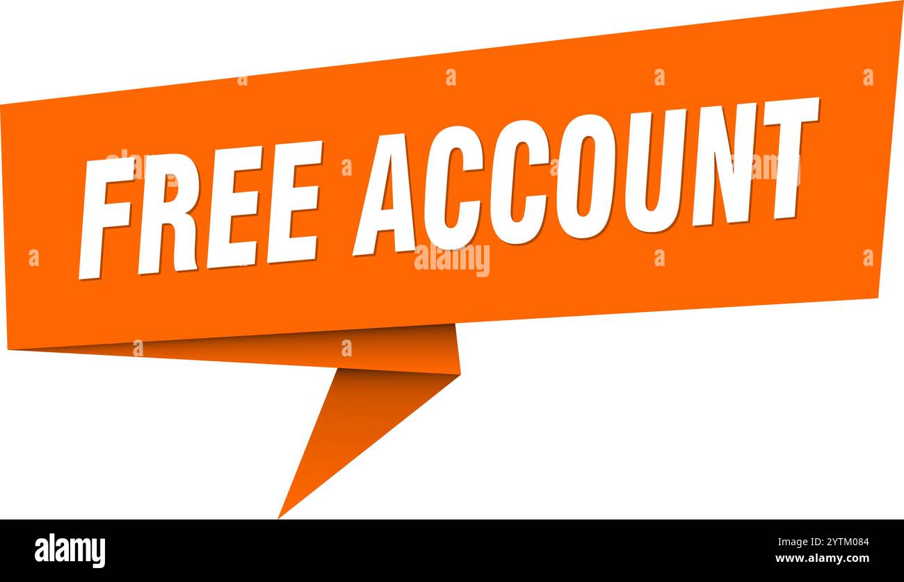 free account banner. free account speech bubble, label, sticker, ribbon ...