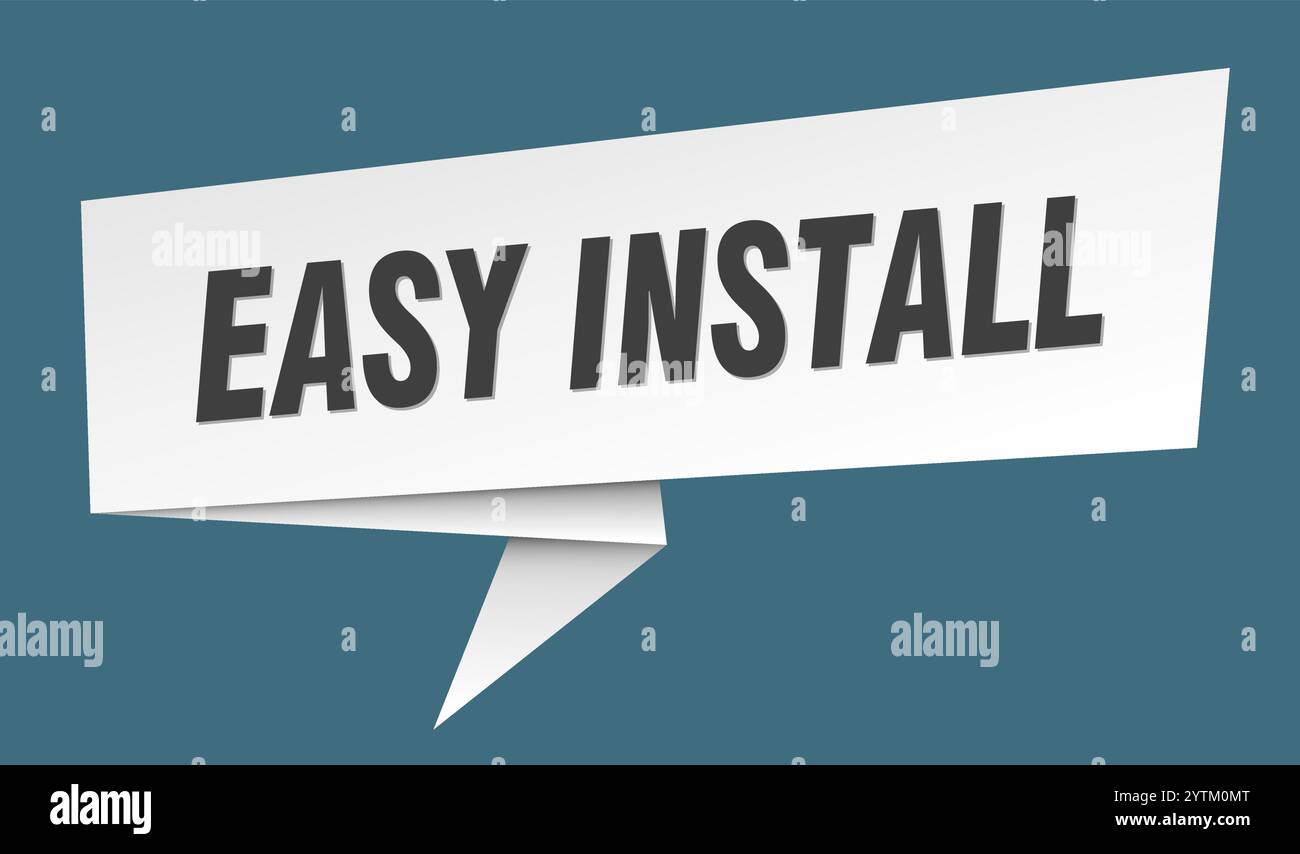 easy install banner. easy install speech bubble, label, sticker, ribbon ...