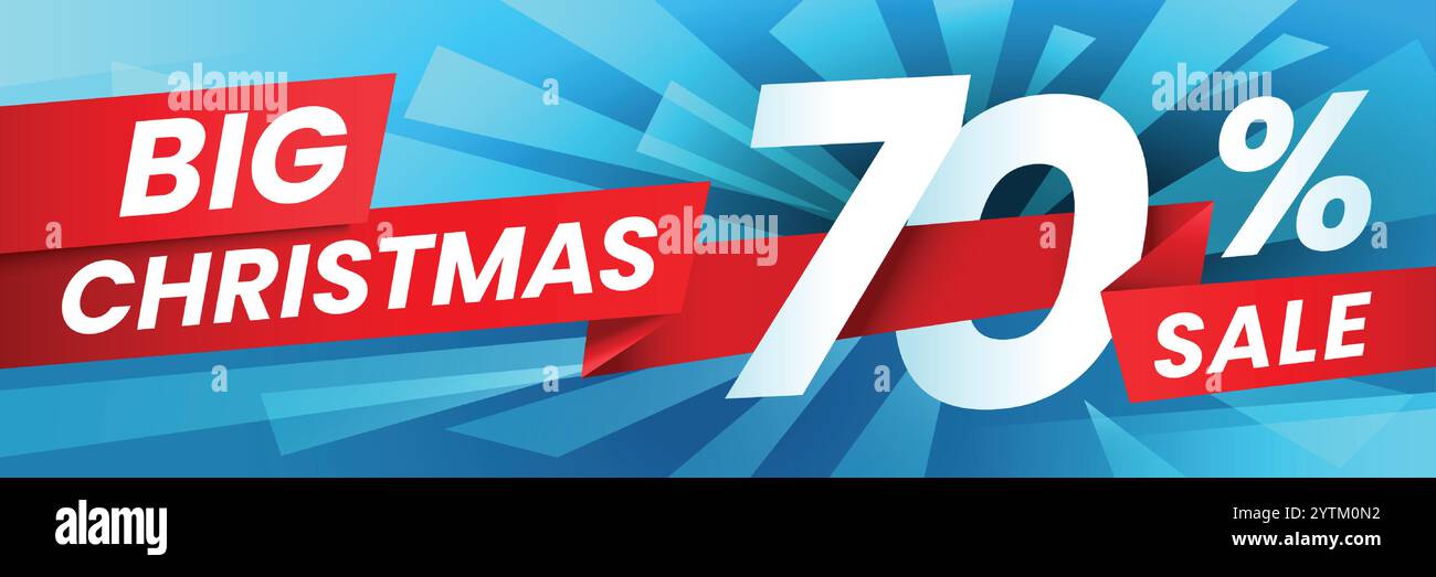 Big christmas sale advertising banner with seventy percent discount ...