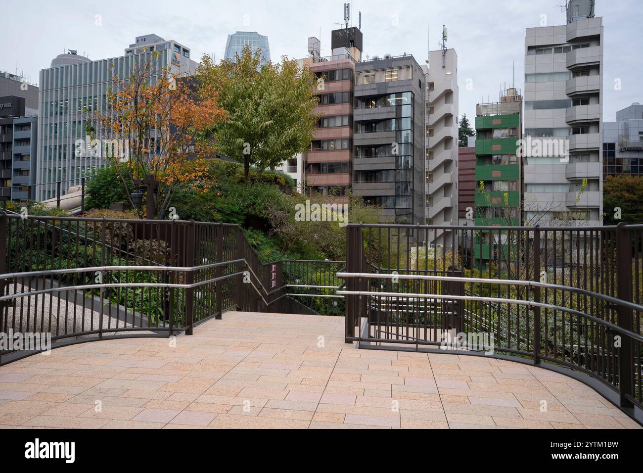 Azabudai Hills outdoor view in day time. Azabudai Hills exteior view from the distance in Tokyo ...