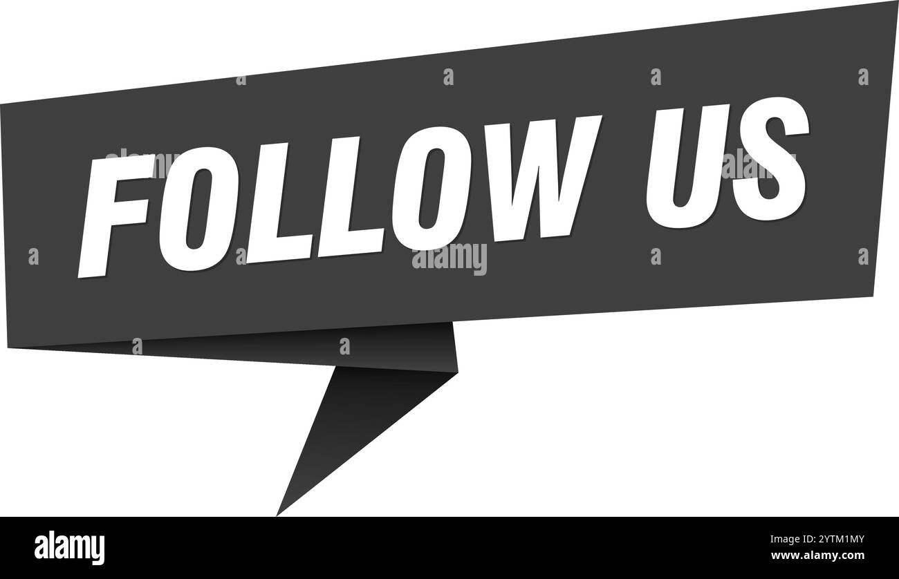 follow us banner. follow us speech bubble, label, sticker, ribbon, sign ...