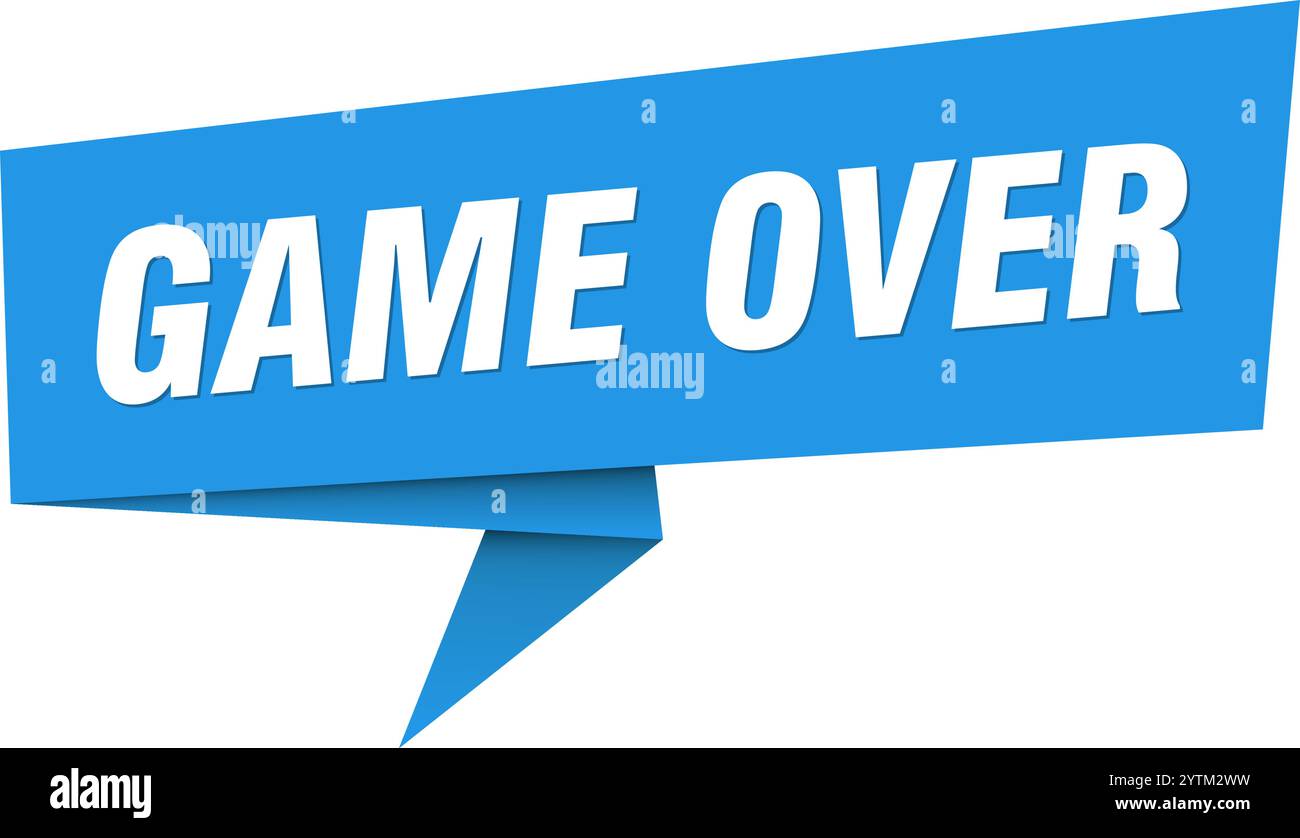 game over banner. game over speech bubble, label, sticker, ribbon, sign ...