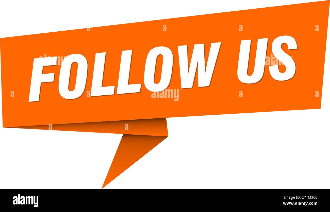 follow us banner. follow us speech bubble, label, sticker, ribbon, sign ...