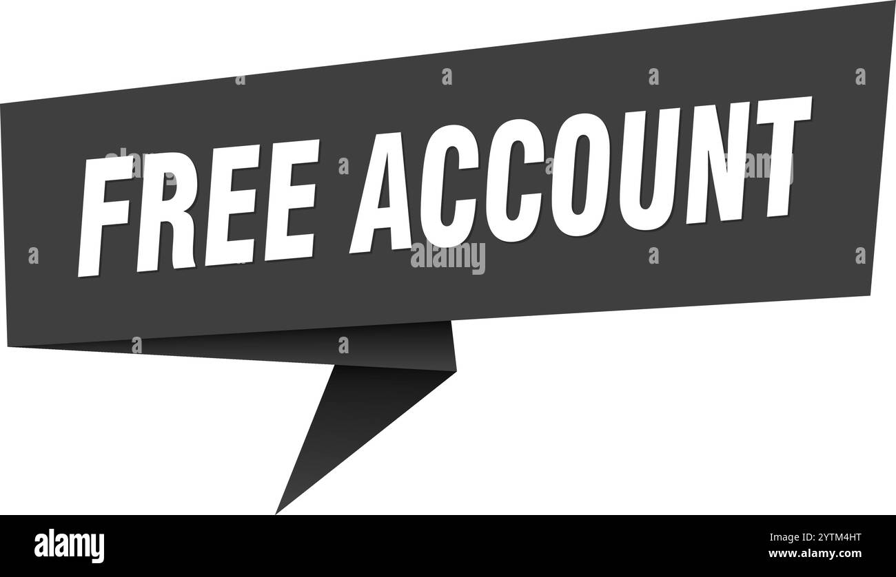free account banner. free account speech bubble, label, sticker, ribbon ...