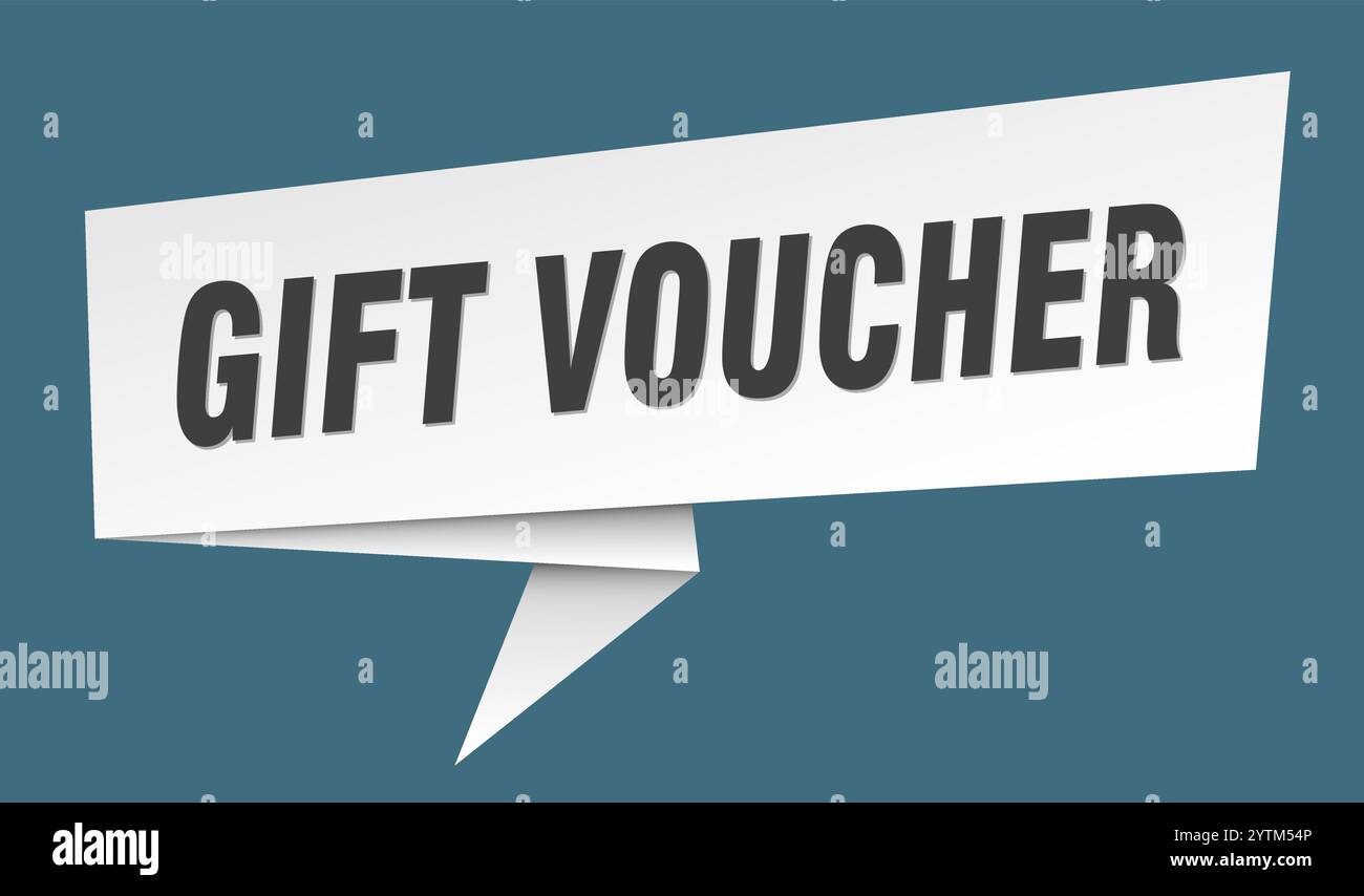 gift voucher banner. gift voucher speech bubble, label, sticker, ribbon ...