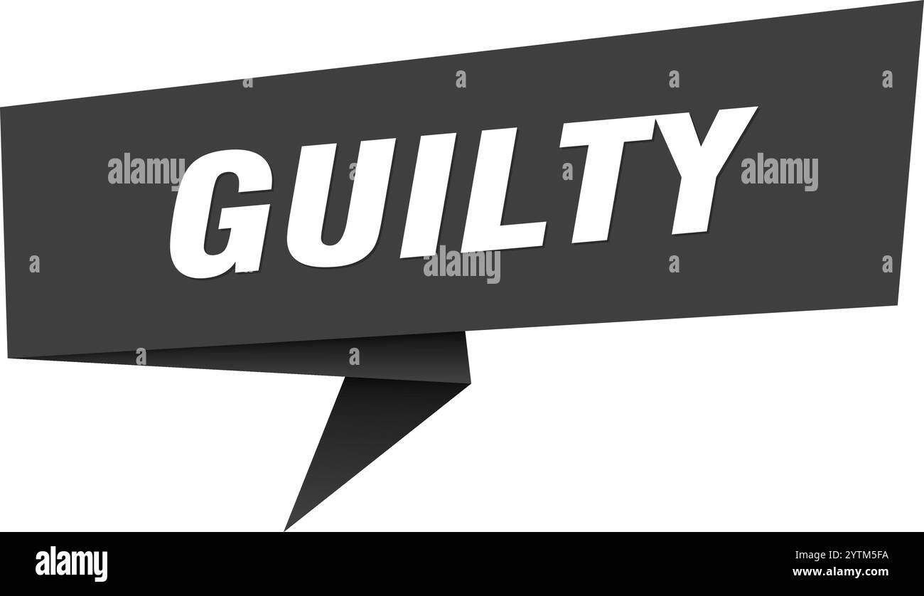 guilty banner. guilty speech bubble, label, sticker, ribbon, sign ...