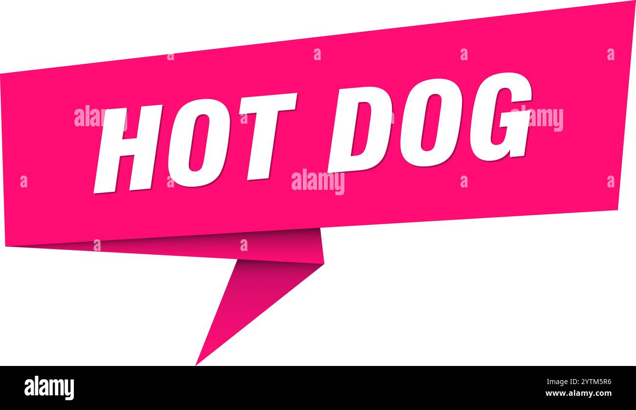 hot dog banner. hot dog speech bubble, label, sticker, ribbon, sign ...