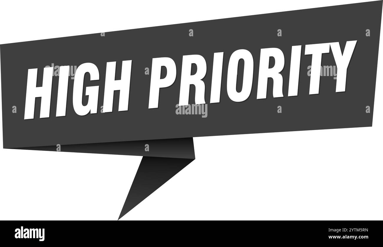 high priority banner. high priority speech bubble, label, sticker ...