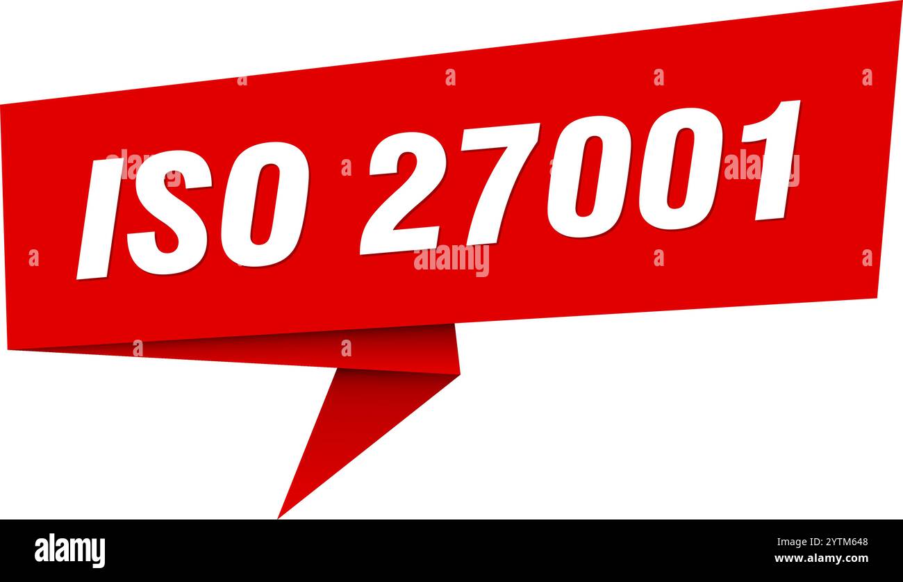 iso 27001 banner. iso 27001 speech bubble, label, sticker, ribbon, sign ...