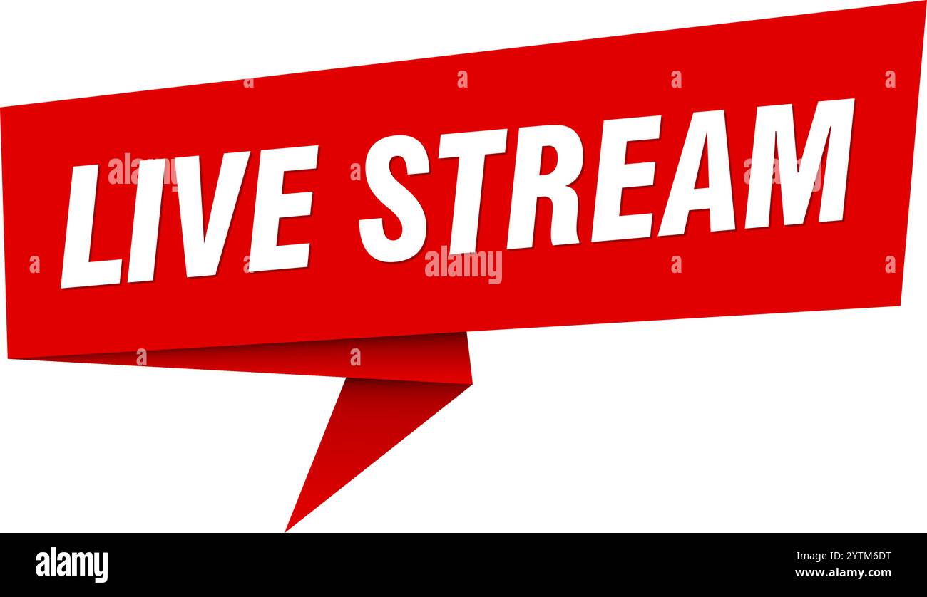 live stream banner. live stream speech bubble, label, sticker, ribbon ...