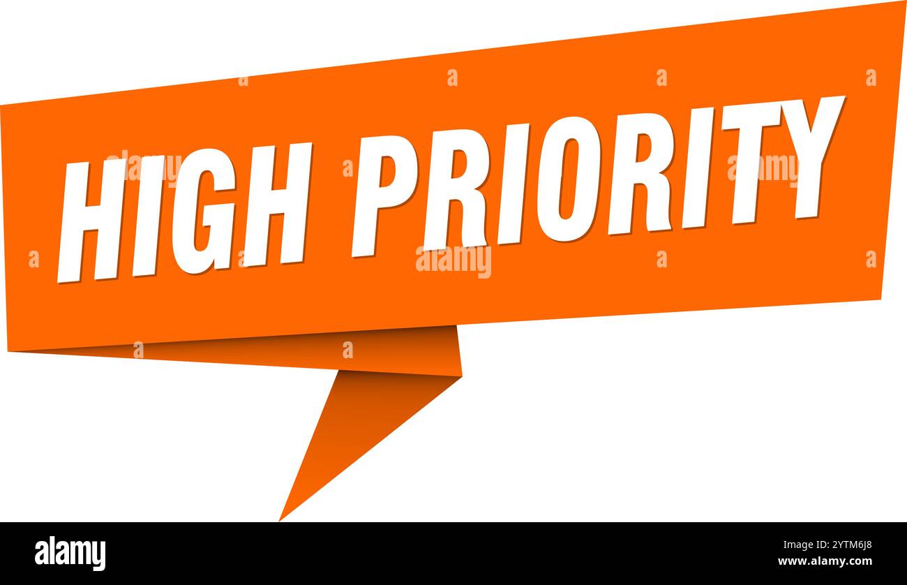 high priority banner. high priority speech bubble, label, sticker ...
