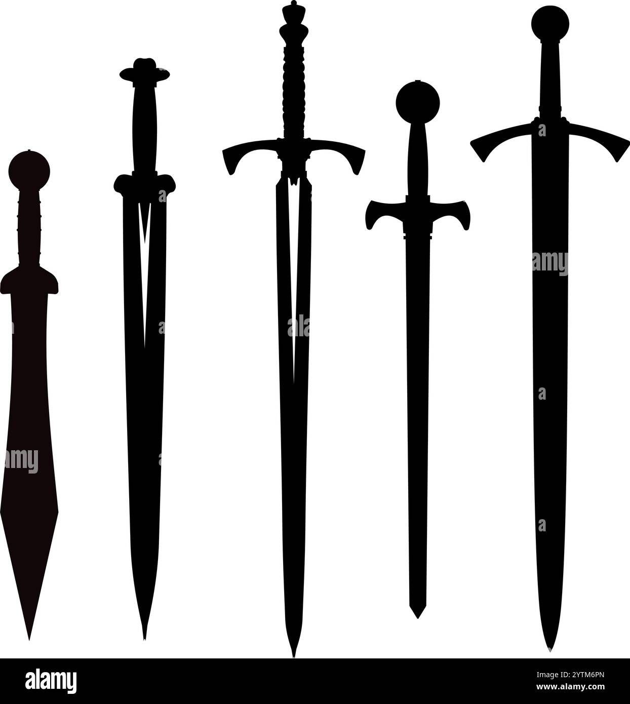 Set of sword silhouette - vector illustration Stock Vector Image & Art ...