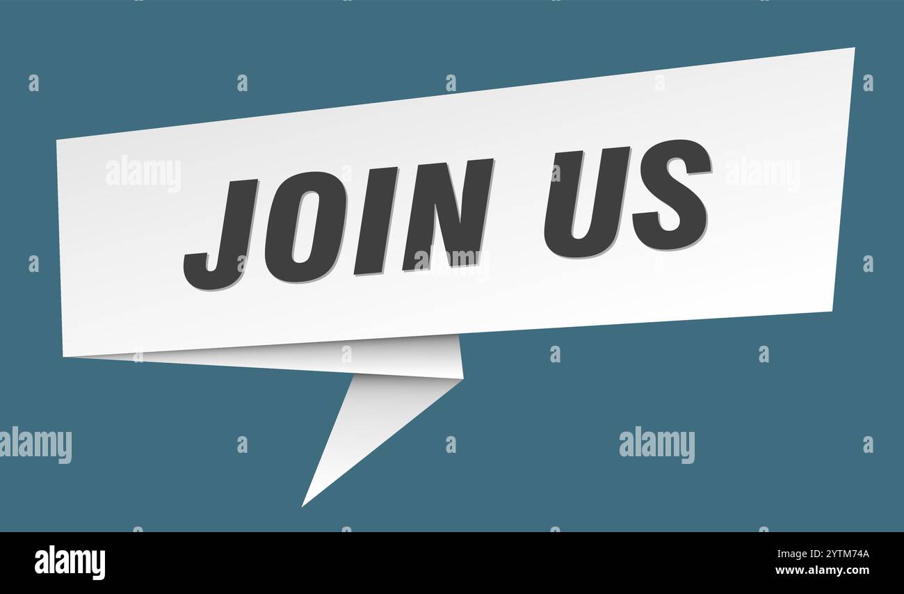 join us banner. join us speech bubble, label, sticker, ribbon, sign ...